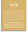 Aylin Personalized Name Meaning Art Prints – Name Stories