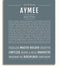 Aymee Personalized Name Meaning Art Prints – Name Stories