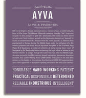 Ayva Personalized Name Meaning Art Prints – Name Stories