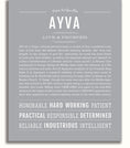 Ayva Personalized Name Meaning Art Prints – Name Stories