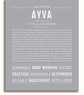 Ayva Personalized Name Meaning Art Prints – Name Stories