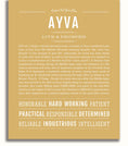 Ayva Personalized Name Meaning Art Prints – Name Stories