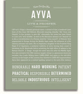 Ayva Personalized Name Meaning Art Prints – Name Stories
