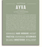 Ayva Personalized Name Meaning Art Prints – Name Stories
