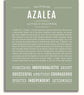 Azalea Personalized Name Meaning Art Prints – Name Stories