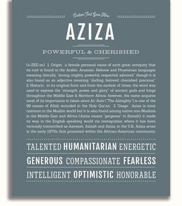 Aziza | Name Art Print – Name Stories