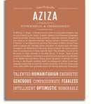 Aziza | Name Art Print – Name Stories