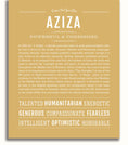 Aziza | Name Art Print – Name Stories