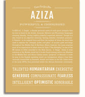 Aziza | Name Art Print – Name Stories