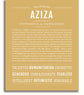 Aziza | Name Art Print – Name Stories