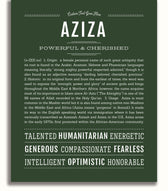 Aziza | Name Art Print – Name Stories
