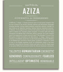 Aziza | Name Art Print – Name Stories