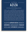 Aziza Personalized Name Meaning Art Prints – Name Stories