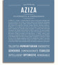 Aziza | Name Art Print – Name Stories