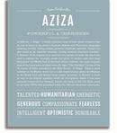 Aziza | Name Art Print – Name Stories