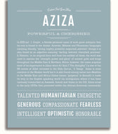 Aziza | Name Art Print – Name Stories