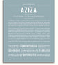 Aziza | Name Art Print – Name Stories