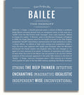 Bailee Personalized Name Meaning Art Prints – Name Stories