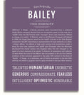 Bailey (female) | Name Art Print – Name Stories