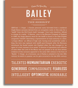 Bailey (female) | Name Art Print – Name Stories