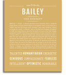 Bailey (female) | Name Art Print – Name Stories