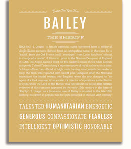 Bailey (female) | Name Art Print – Name Stories