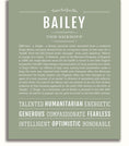 Bailey Personalized Name Meaning Art Prints – Name Stories