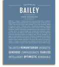 Bailey (female) | Name Art Print – Name Stories