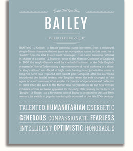 Bailey (female) | Name Art Print – Name Stories