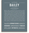 Bailey (male) | Name Art Print – Name Stories