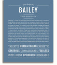 Bailey (male) | Name Art Print – Name Stories