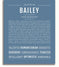 Bailey Personalized Name Meaning Art Prints – Name Stories
