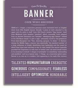 Banner Personalized Name Meaning Art Prints – Name Stories