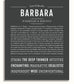 Barbara Personalized Name Meaning Art Prints – Name Stories