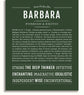 Barbara Personalized Name Meaning Art Prints – Name Stories