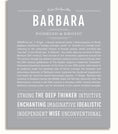 Barbara Personalized Name Meaning Art Prints – Name Stories