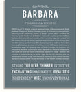 Barbara Personalized Name Meaning Art Prints – Name Stories