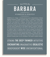 Barbara Personalized Name Meaning Art Prints – Name Stories