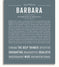 Barbara Personalized Name Meaning Art Prints – Name Stories