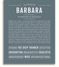 Barbara Personalized Name Meaning Art Prints – Name Stories