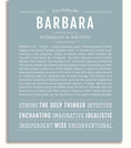 Barbara Personalized Name Meaning Art Prints – Name Stories