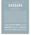Barbara Personalized Name Meaning Art Prints – Name Stories