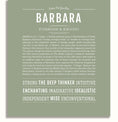Barbara Personalized Name Meaning Art Prints – Name Stories