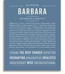 Barbara Personalized Name Meaning Art Prints – Name Stories