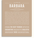 Barbara Personalized Name Meaning Art Prints – Name Stories