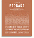 Barbara Personalized Name Meaning Art Prints – Name Stories