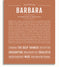 Barbara Personalized Name Meaning Art Prints – Name Stories