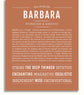 Barbara Personalized Name Meaning Art Prints – Name Stories