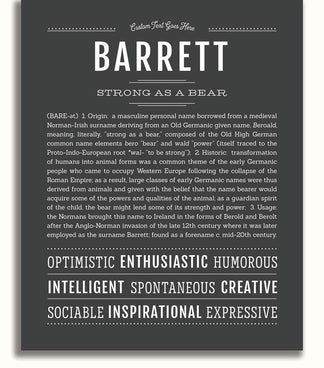 Barrett | Name Art Print – Name Stories