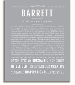 Barrett | Name Art Print – Name Stories